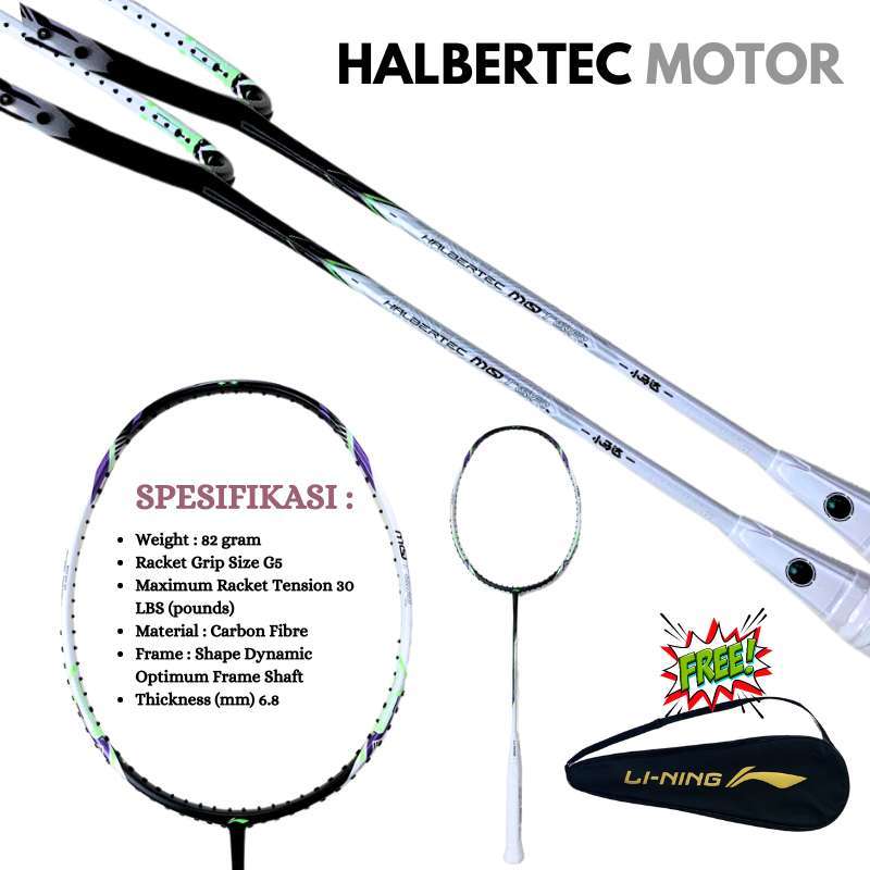 Promo Raket Badminton Bulutangkis Lining Halbertec Motor Original ...