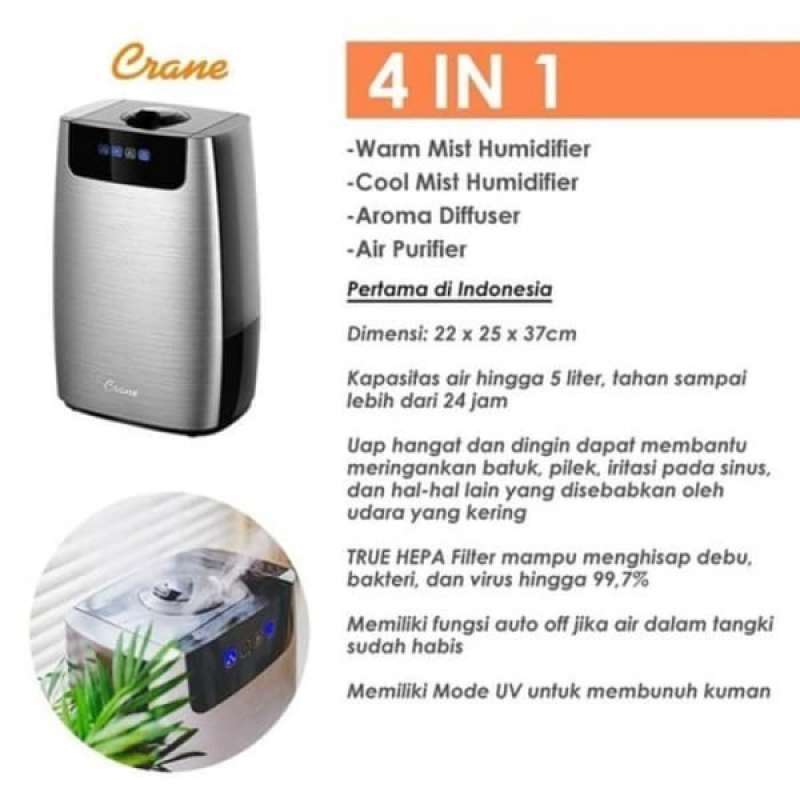 Promo Crane 4 In 1 Humidifier, Uv Purifier & Aroma Diffuser With Ionizer Diskon 23% Di Seller ...