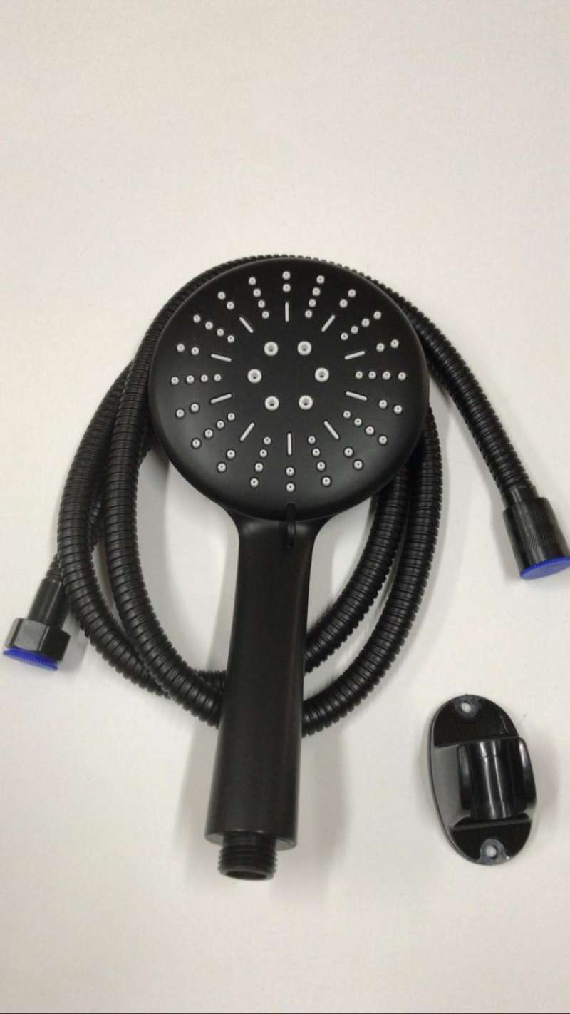 Jual Paket Handshower Gede 4inch Hitam 3in1 Wz339- Black Shower Set 3 ...