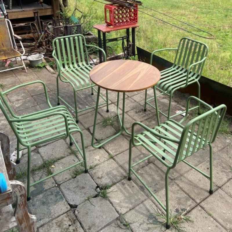 Jual Set Meja Kursi Cafe Outdoor Besi Industrial - 2 Kursi 1 Meja Di ...