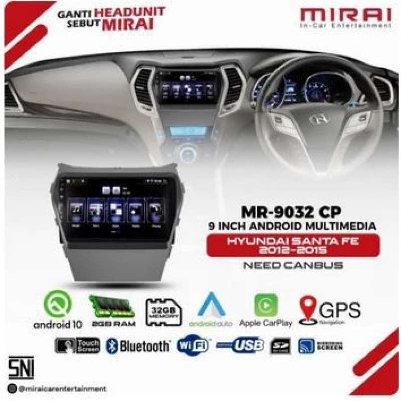 Promo Head Unit Android 9 Inch Hyundai Santa Fe 2014-2018 Mirai 9032 Cp ...