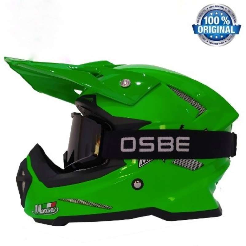 Promo Helm Monsa Cross Full Face Solid O.r.ig.in.al Sni - Hijauu, Xl ...