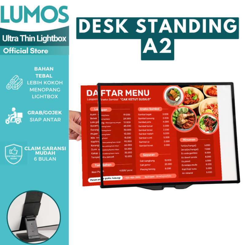 Jual Desk Standing Ultra Thin Light Box Led Lightbox A2 A3 Slim Dudukan ...