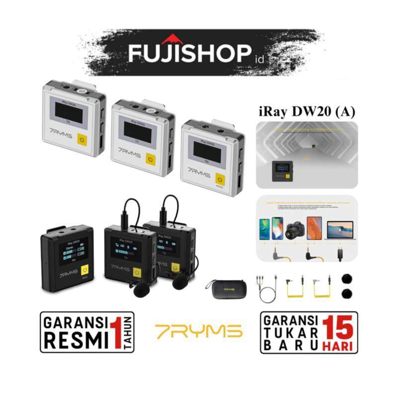 Jual 7ryms Iray Dw20 (a) Wireless Mic Microphone For Camera & Smartphone - White Di Seller ...