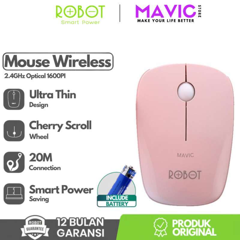 Promo Robot M220 Mouse Wireless Portable 2.4g Optical Untuk Pc Laptop Pink Diskon 23% Di Seller ...