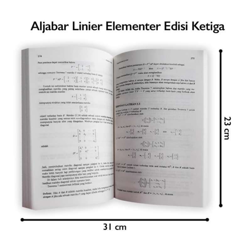 Jual Buku Aljabar Linear Elementer Edisi Ke 3 Howard Anton Erlangga Di ...