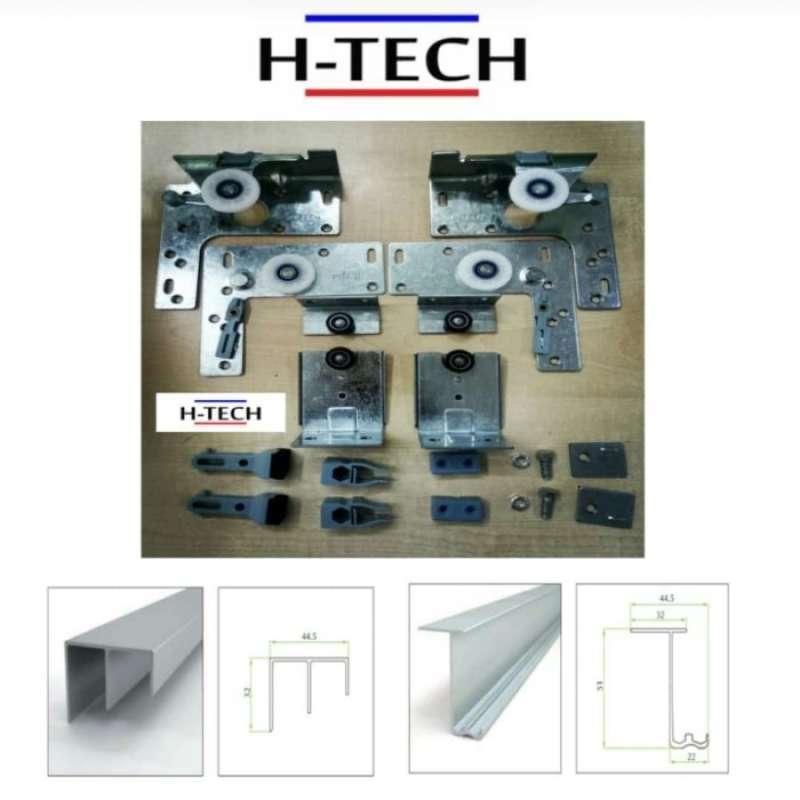 Promo Rel Sliding H-tech Roda Sliding Gantung 2 Pintu New - Tebal Door ...