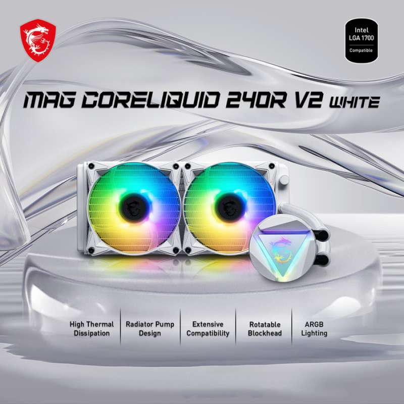 Promo Cpu Cooler Msi Mag Coreliquid 240r V2 White - Aio Liquid Cooling ...