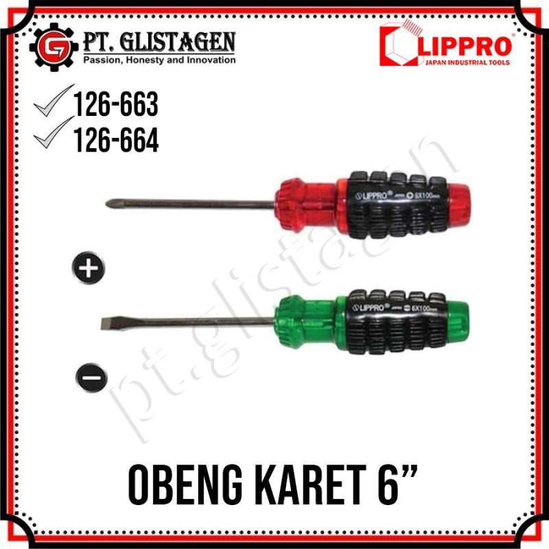Jual Lippro Obeng Gagang Karet 6 X 6mm Screwdriver 150mm Di Seller ...