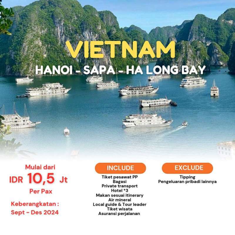 Jual Open Trip Vietnam - Hanoi Sapa Halong Bay 5 Hari 4 Malam Free Halong Bay Cruise Tour Di ...
