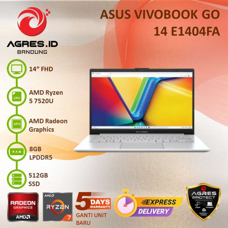 Jual Asus Vivobook Go 14 E1404fa Ryzen 5 7520u 8gb 512gb 14 Fhd Ips ...