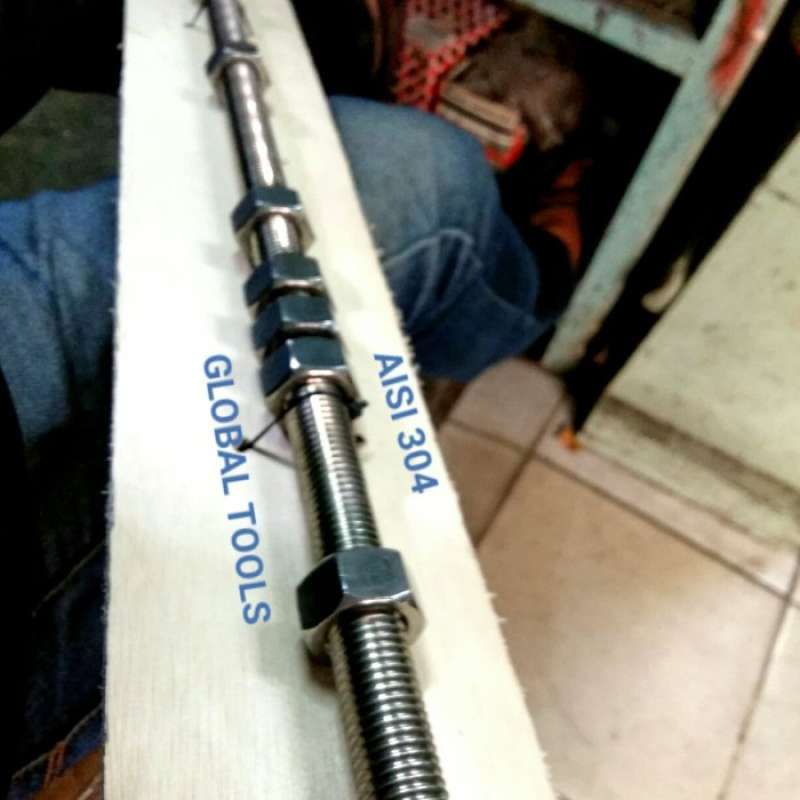 Promo As Drat Stainless Steel 14mm Threaded Rod Panjang 1 Meter 304 ...