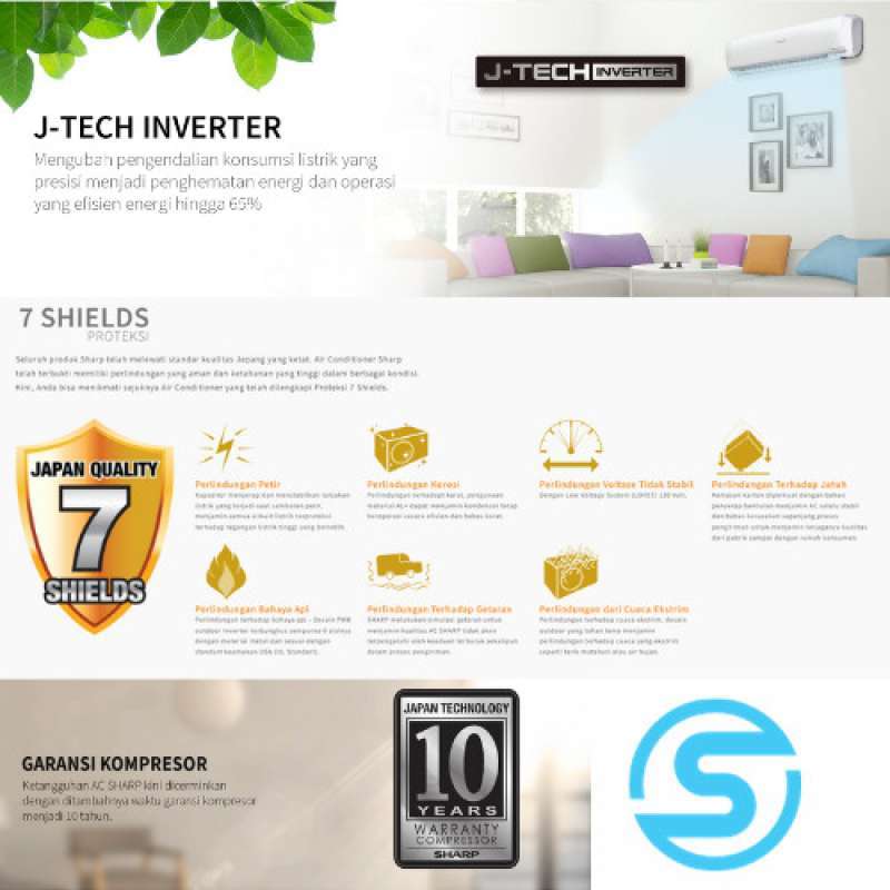 Promo Ac Sharp 1 Pk Jtech Inverter Ah-x10zy Diskon 23% Di Seller ...