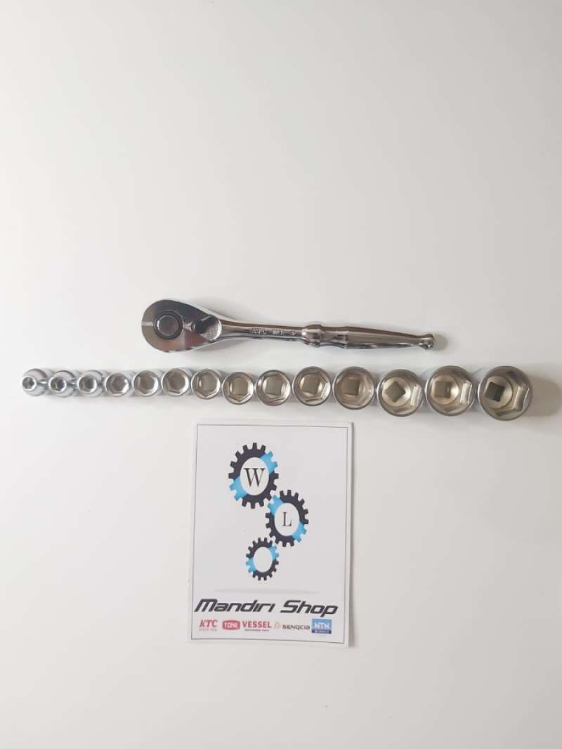 Promo Paket Kunci Shock Set+ratchet Ktc 14 Pc Kembang 6 Sq 3/8 Ukuran 06-24 Diskon 23% Di Seller ...