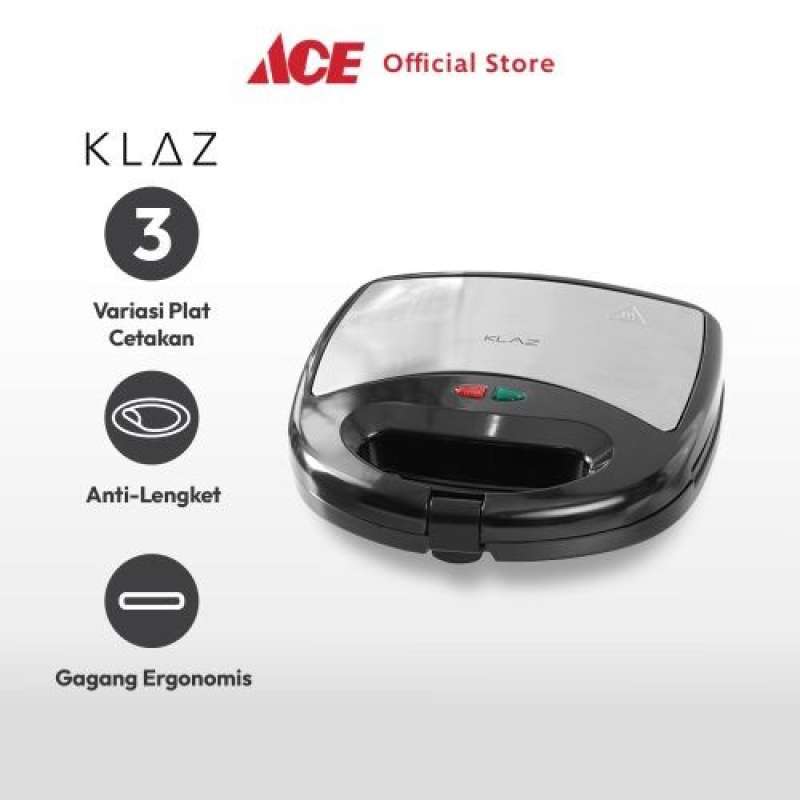 Promo Klaz Toaster Sandwich Waffle 3 In 1 - Hitam Panggangan Roti Lapis ...
