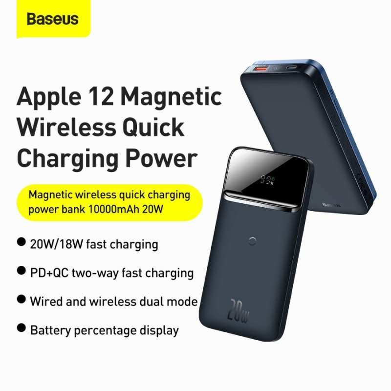 Promo Baseus Powerbank Magnetic 20w Wireless MagSafe Fast Charging Charge Ori 20 Watt Magnet ...
