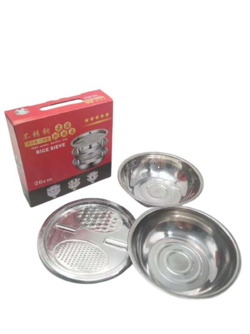 Jual Baskom 3 In 1 Parutan Peniris Wadah Lengkap Stainless Tebal Murah ...