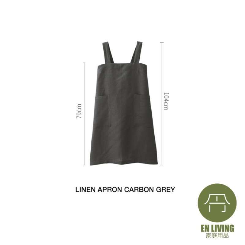 Jual En Living Linen Apron Carbon Grey / Celemek / Celemek Dapur ...