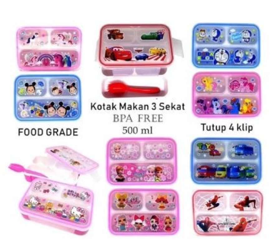 Jual Kotak Makan Tempat Bekal Anak Lunch Box Karakter Kartun Yoyee ...