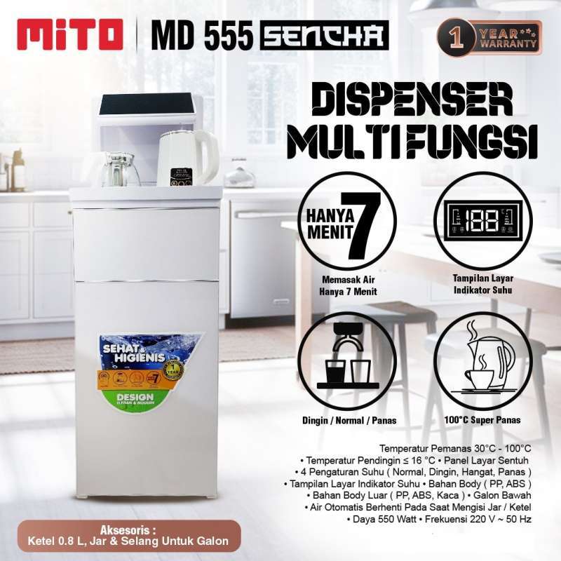 Jual Mito Dipsenser Air Minum Galon Bawah Multifungsi Md555 Sencha Di ...