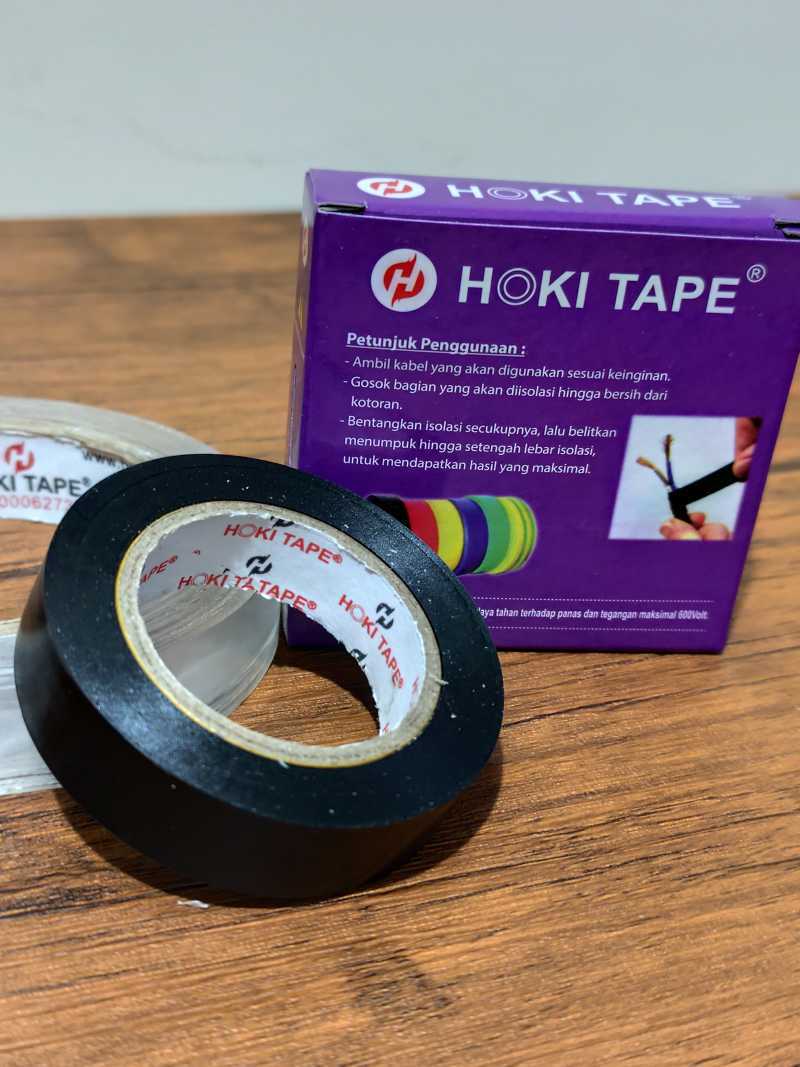 Jual Isolasi / Solasi Listrik Pvc Hoki Tape 18mm X 20 Yard Tahan Panas ...