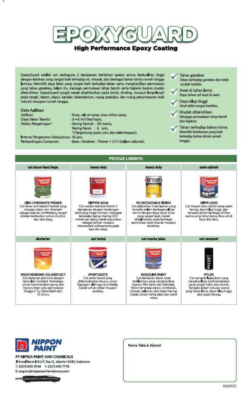 Jual Nippon Epoxy Guard Ready Mix 0,9l / Cat Lantai Serba Guna / Warna ...