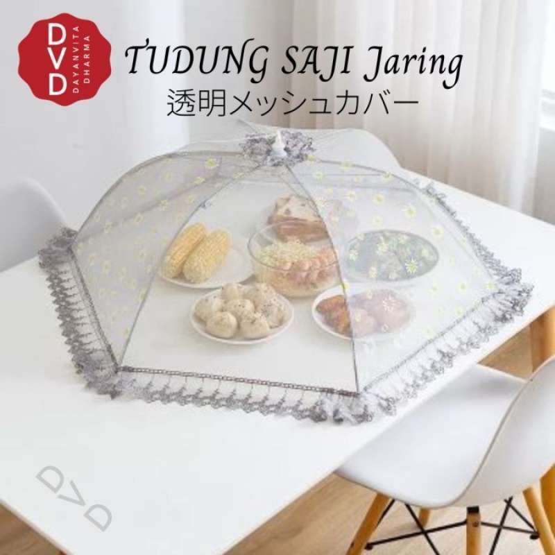 Jual Tudung Saji Jaring Lipat Payung - Tutup Jala Transparan Anti Serangga - Bulat Silver Di ...