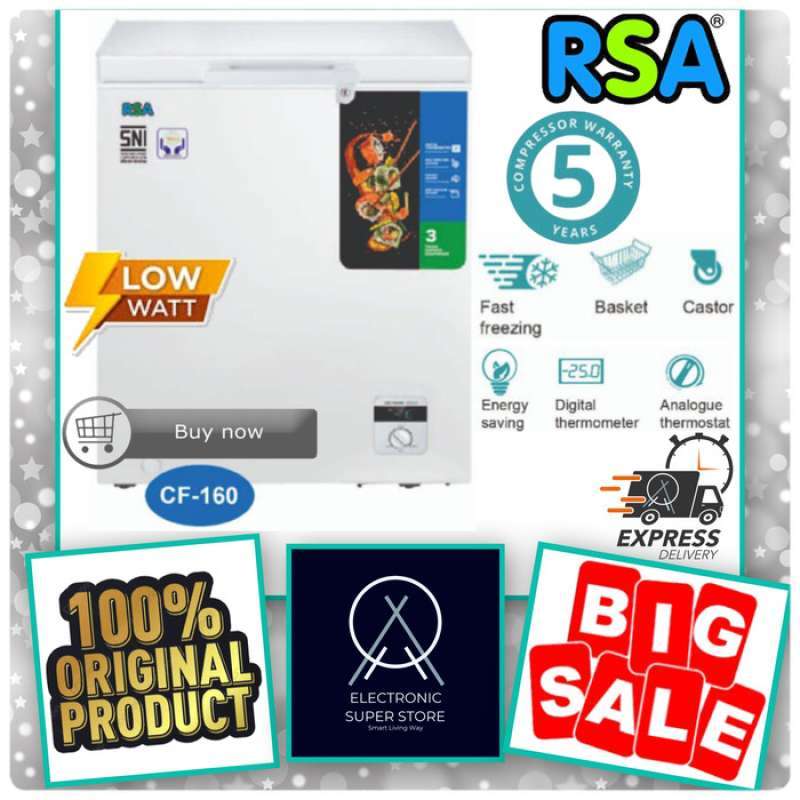Promo Chest Freezer Rsa Cf-160 Cf160 Cf 160 Fast Freezing Low Watt ...