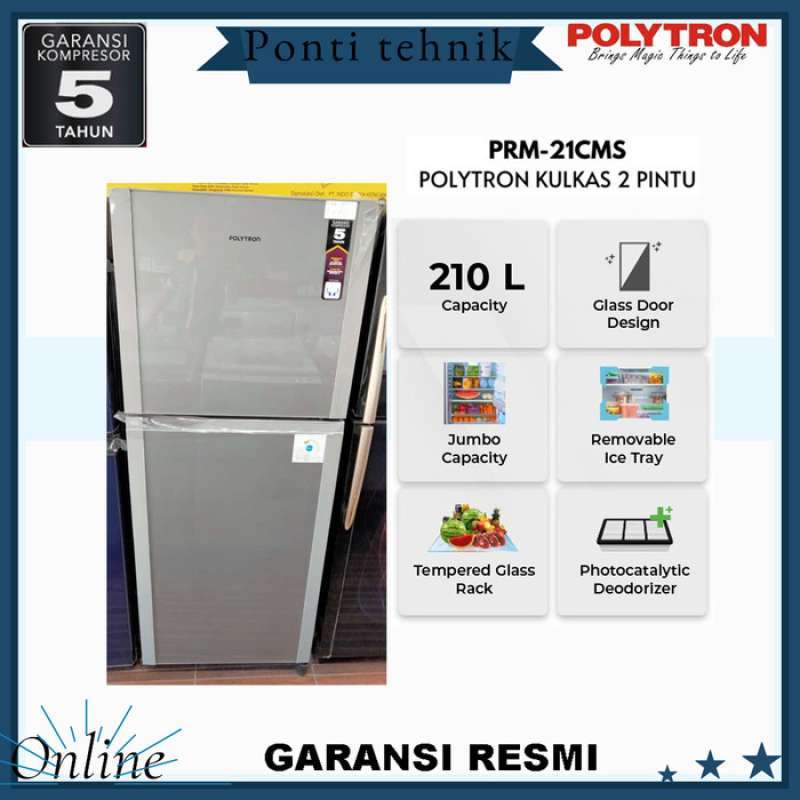 Promo Kulkas Polytron Belleza Prm-21cms 2 Pintu Diskon 23% Di Seller ...