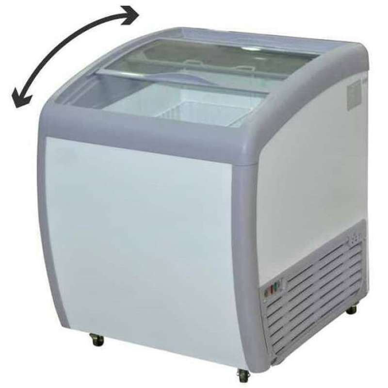Promo Gea Sd-165by Sliding Curve Glass Freezer Premium Series 160 Liter ...