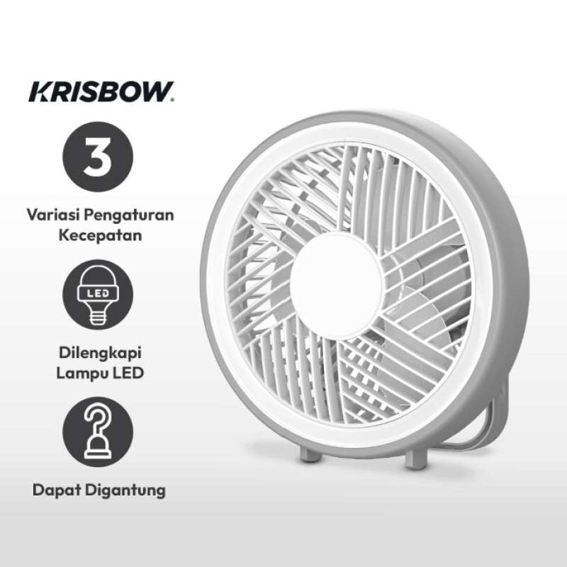 Promo Krisbow Kipas Angin Portable Dengan Lampu Led/kipas Meja/kipas ...