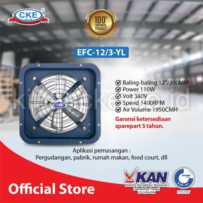Promo Cke Exhaust Fan Efc 12 Inch 380v Industri Exhaust Dinding Blower ...