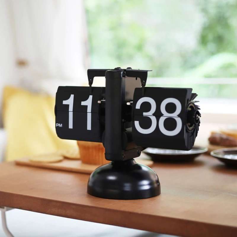 Promo Easee Vintage Retro Table Flip Clock Desk, Home, Office ...