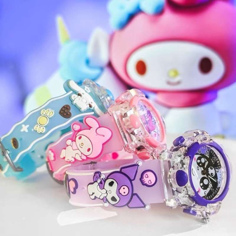 Jual Jam Tangan Anak Import Led Musik 3d Sanrio Melody Kuromi Cinamarol ...