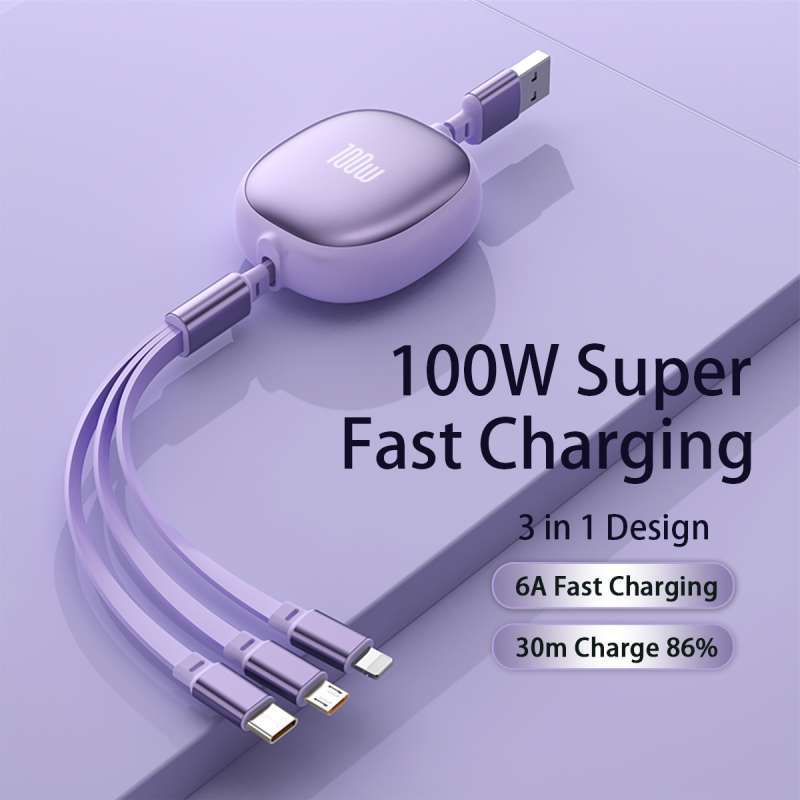 Promo C100w Fast Charging Kabel 3 In 1 Usb To Type C Micro Usb ...