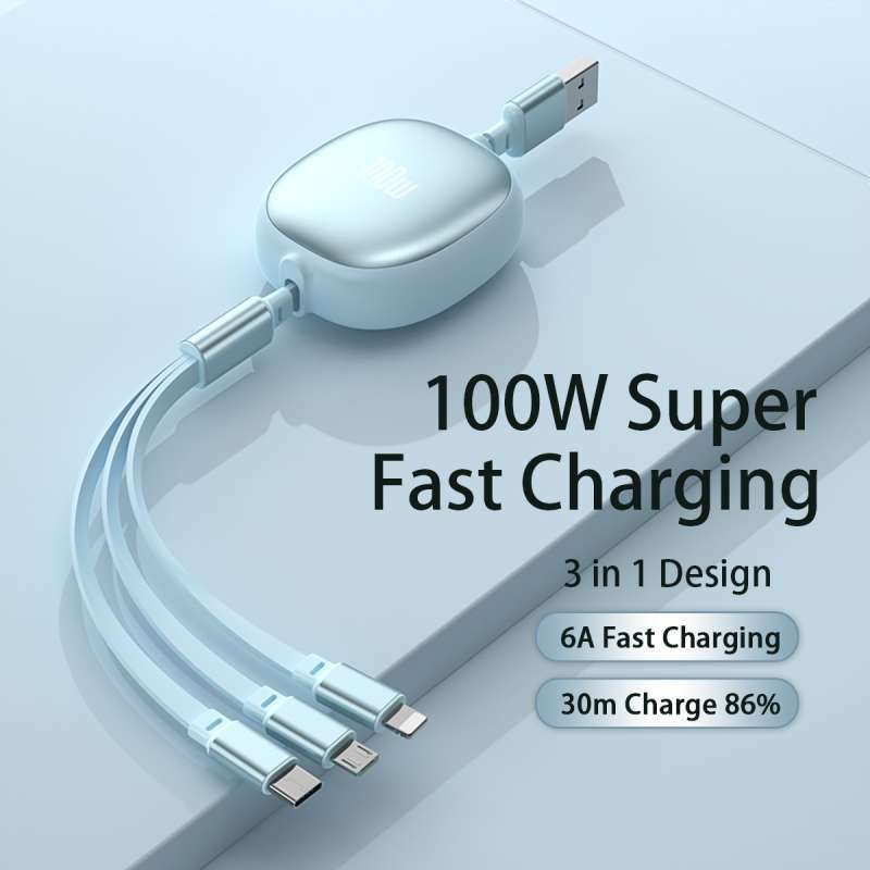 Promo C100w Fast Charging Kabel 3 In 1 Usb To Type C Micro Usb ...