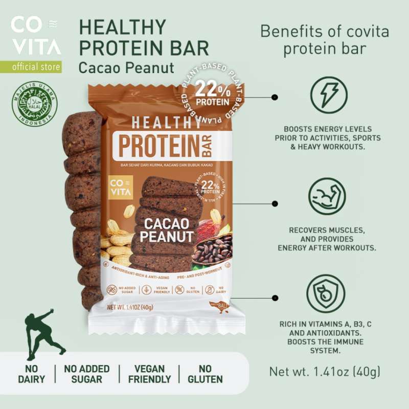 Jual Covita Healthy Protein Bar - Snack Protein Bar - Matcha Chia Di ...