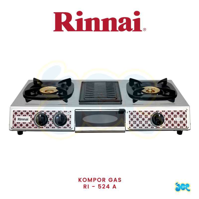 Jual Jagemart - Kompor Gas Rinnai 2 Tungku + Grill Pan Stainless Steel ...
