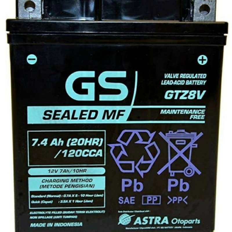Jual Aki/accu Gs Astra Gtz8v Untuk Mt25, R25, Cbr250 Rr Gs Astra ...
