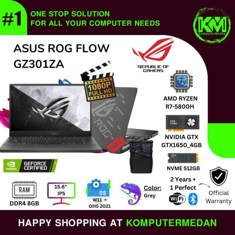 Jual LAPTOP ASUS ROG Zephyrus AMD R7-5800H RAM 8GB VGA GTX 1650 4GB ...