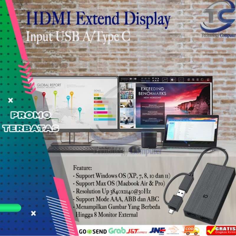 Promo 4K Multi Monitor USB 3.0 to Dual HDMI Extend Display 2 Monitor ...