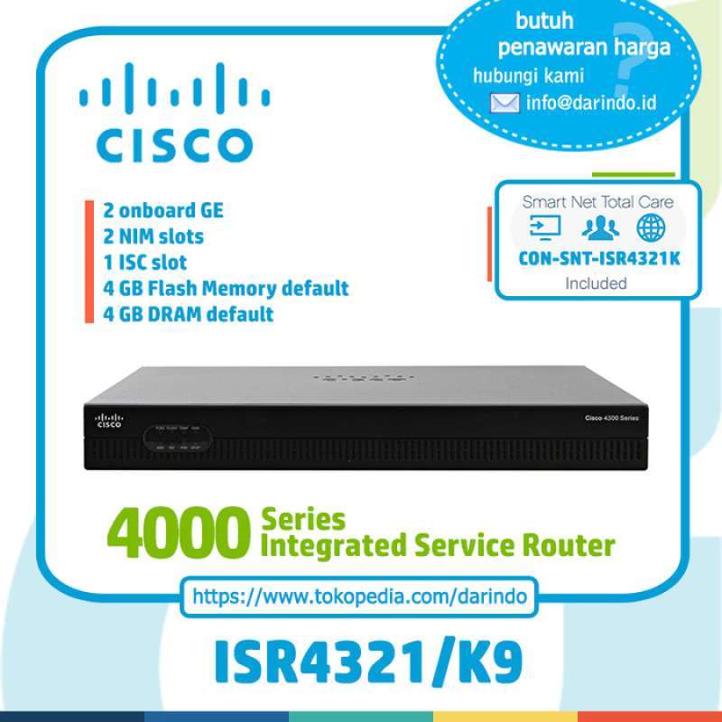 Promo [ISR4321/K9] Cisco 4321 Integrated Service Router Diskon 23% di Seller Tikno Store ...