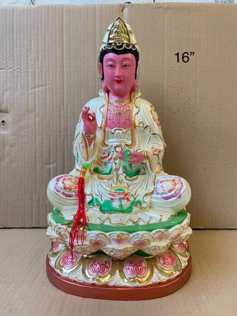 Jual Patung Dewi Kwan In / Kwan Im / Guan Yin Putih - Kayu 16 Inch 05 ...