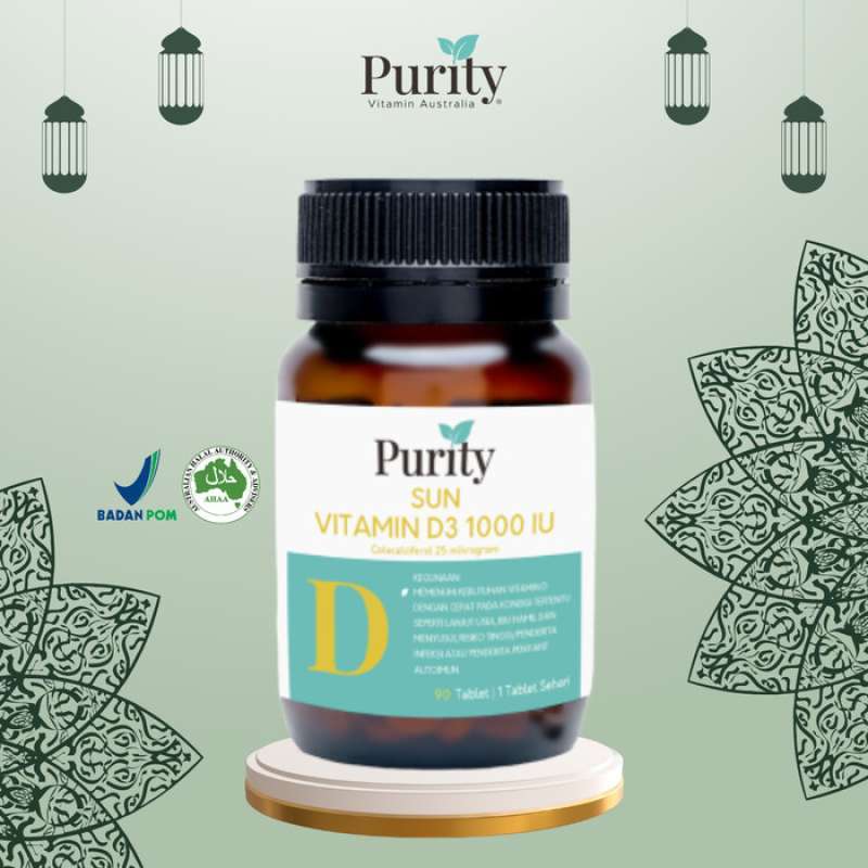 Promo [halal] Purity Sun Vitamin D3 1000 Iu 90 Tablet - Made In ...