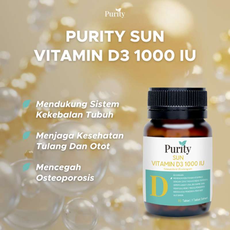 Promo [halal] Purity Sun Vitamin D3 1000 Iu 90 Tablet - Made In ...