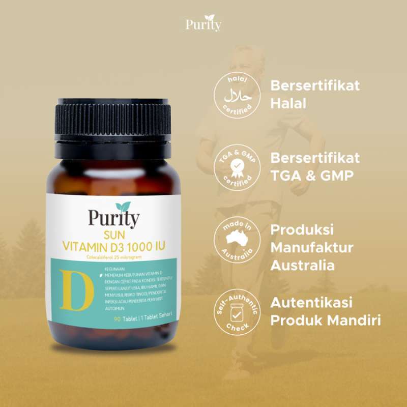 Promo [halal] Purity Sun Vitamin D3 1000 Iu 90 Tablet - Made In ...