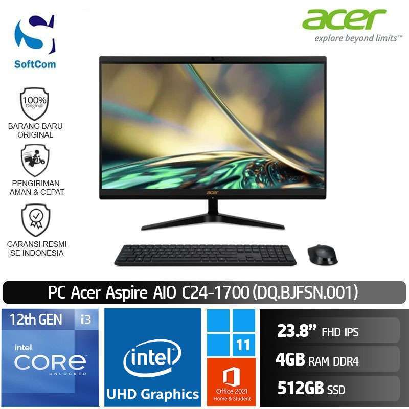 Jual Pc Acer Aspire Aio C Desktop Pc Core I U Gb Gb Ssd Fhd Ips W Ohs