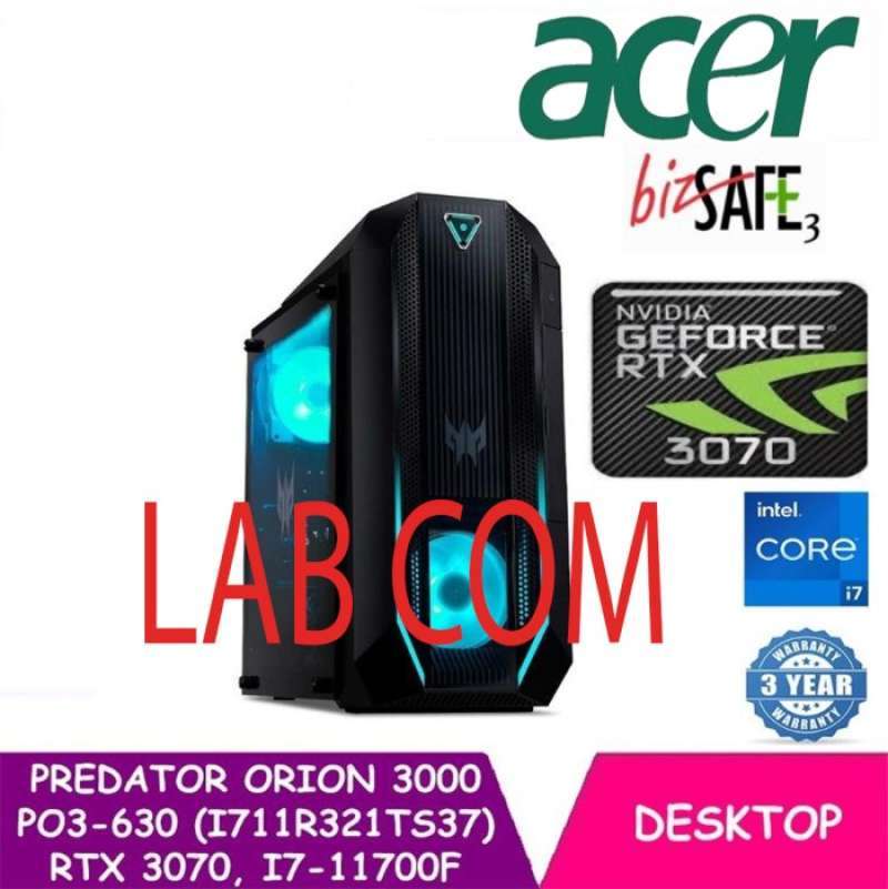 Jual Acer Predator Orion 3000 11th Gen I7-11700f 32gb Ram 1tb Ssd Rtx ...