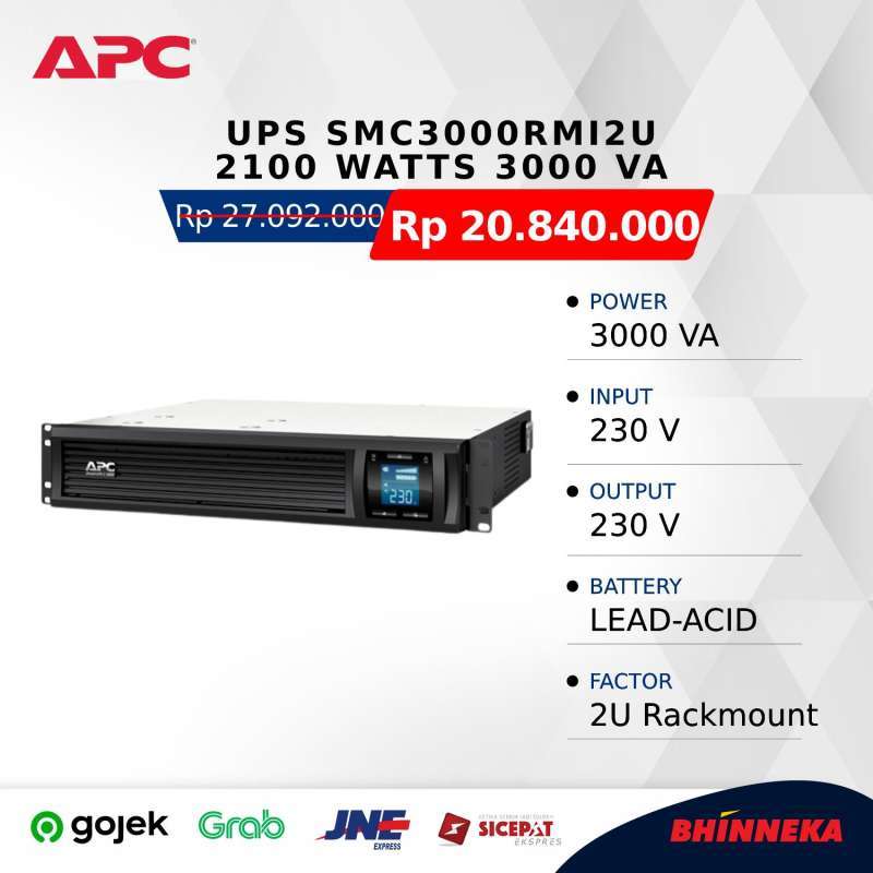 Jual Ups Apc Smc3000rmi2u 2100 Watts 3000 Va Di Seller Bhinneka Official Store - Sunter Agung ...