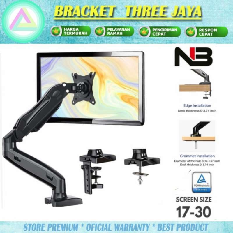 Promo BRACKET JEPIT MEJA MONITOR PC 12-27 DESK MOUNT HIDROLIK MIRIP NB ...